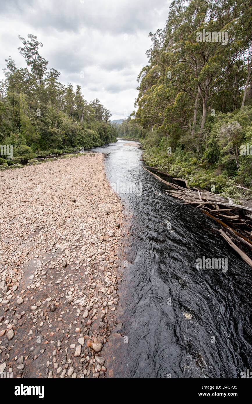 The spectacular Huon river and forest near the Tahune Forest Tasmania ...