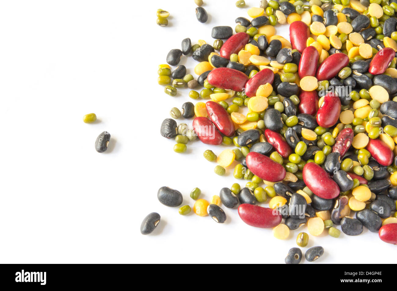 group mix beans on a white background Stock Photo - Alamy