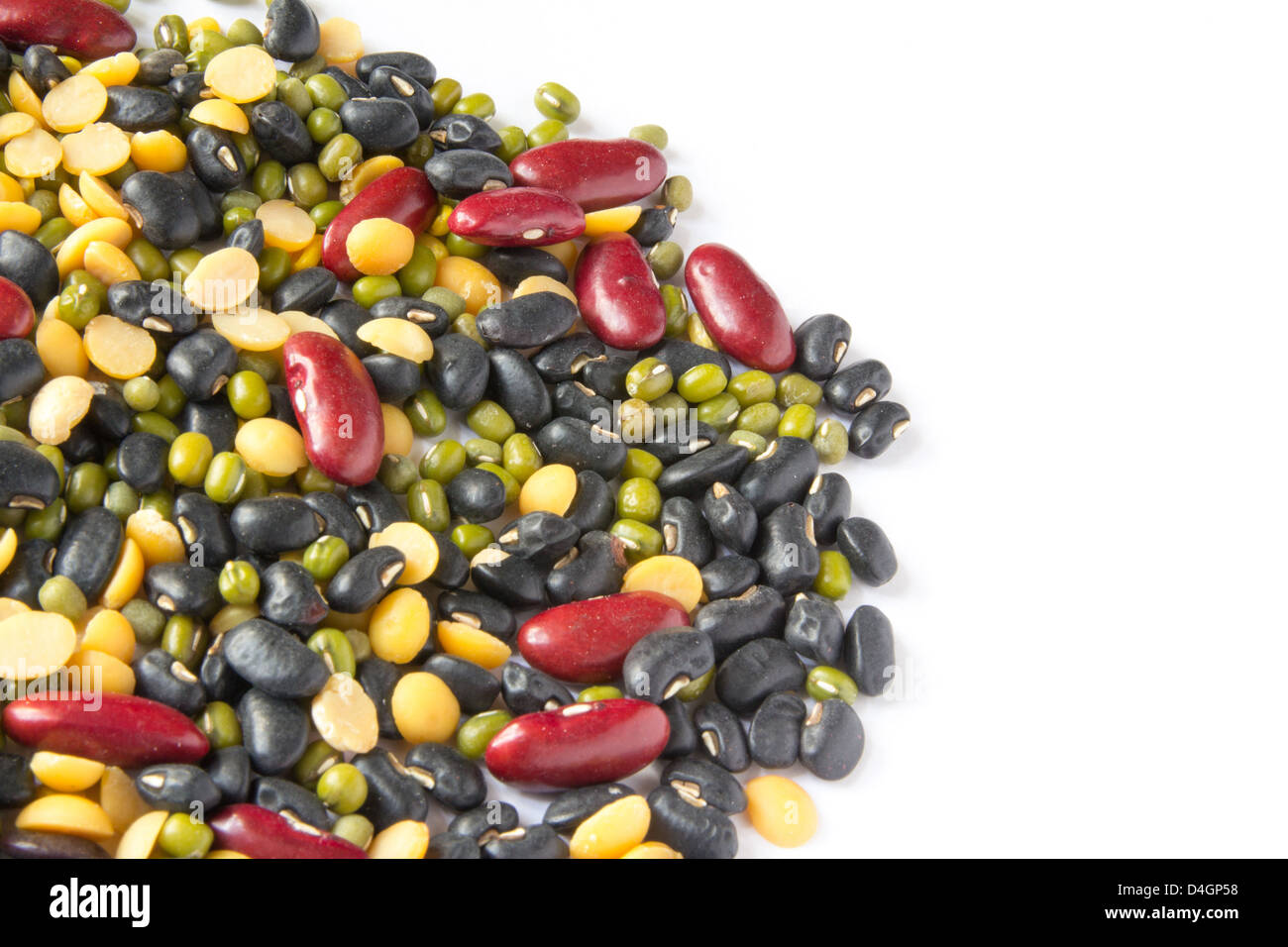 group mix beans on a white background Stock Photo - Alamy