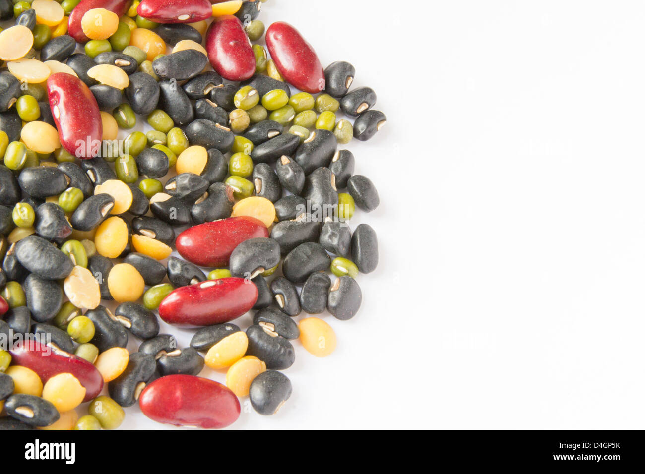 group mix beans on a white background Stock Photo - Alamy