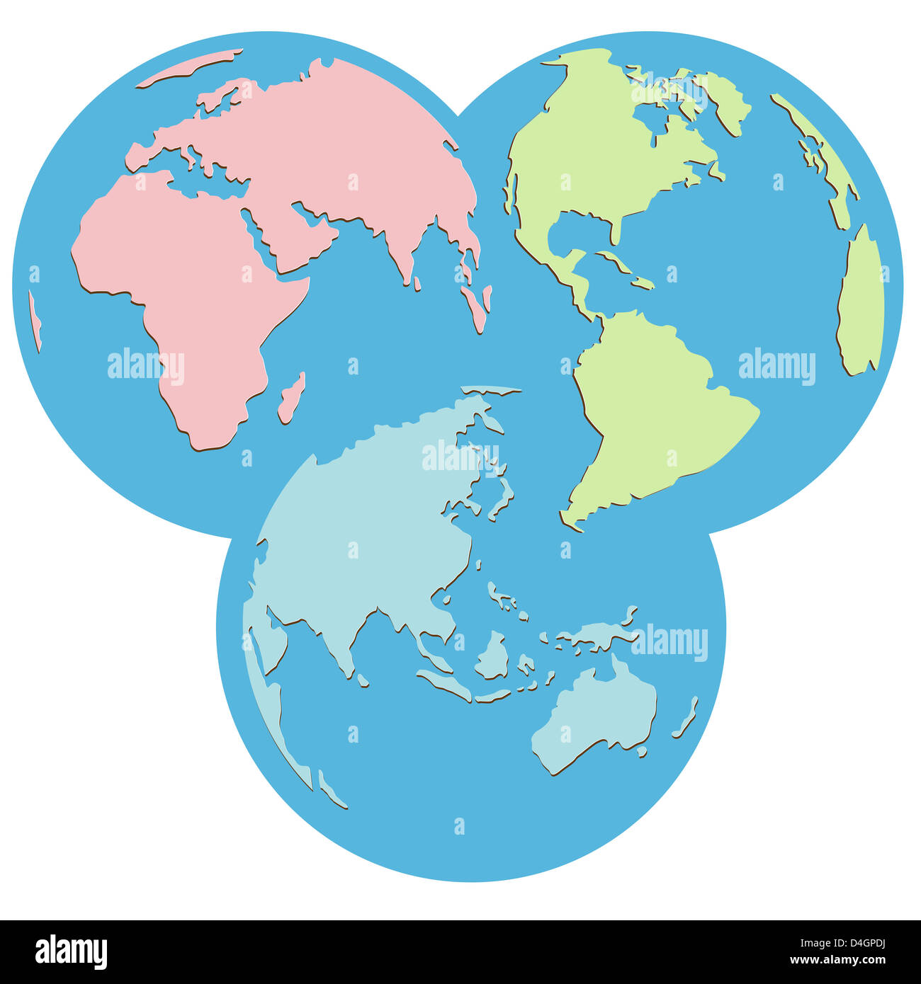 abstract illustration, all cardinal points on one drawing Stock Photo ...