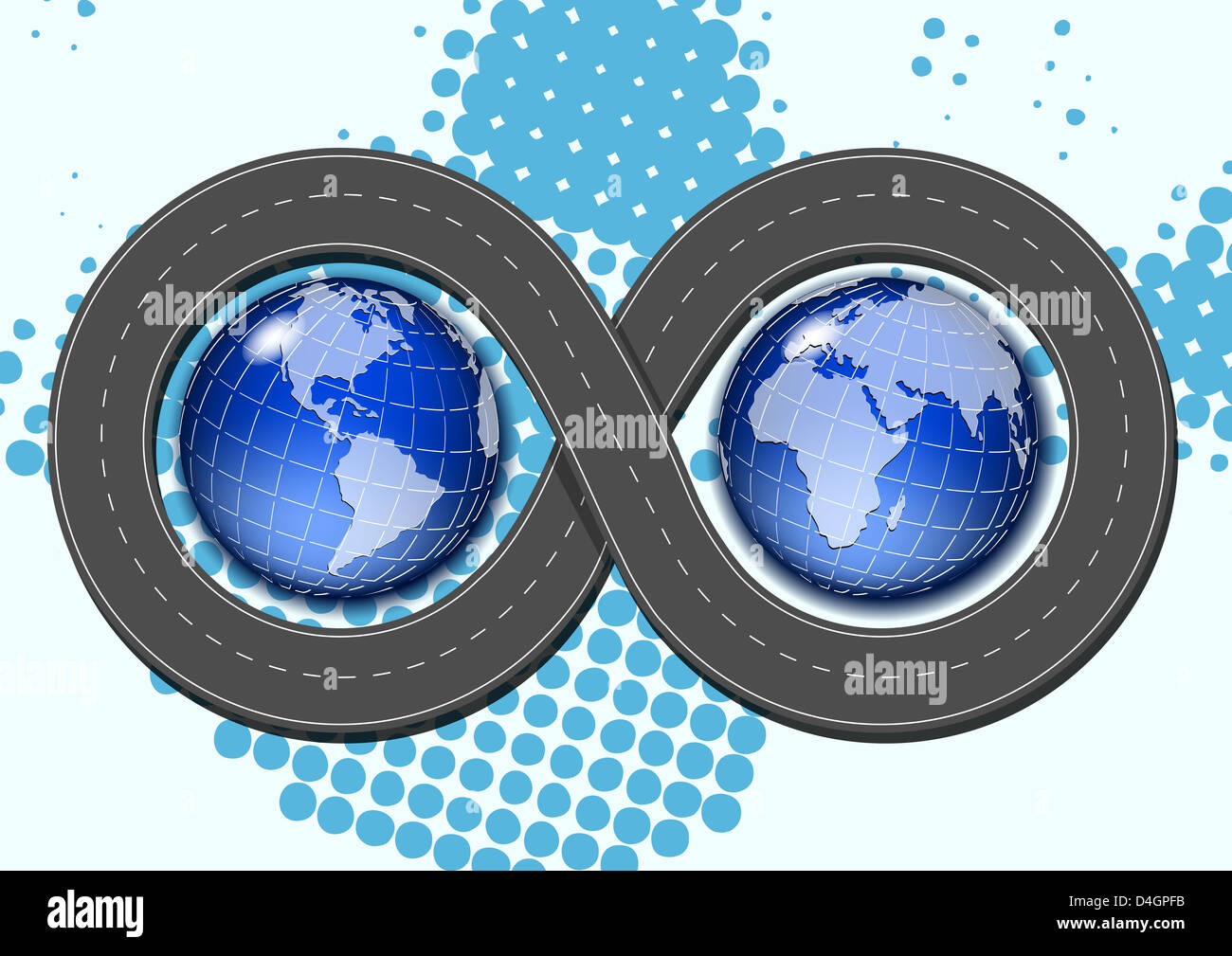 abstract illustration, ring of the roads around globe Stock Photo - Alamy