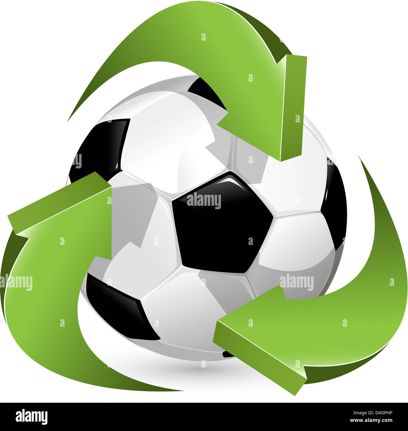 illustration, symbolic circular green arrows around ball Stock Photo ...