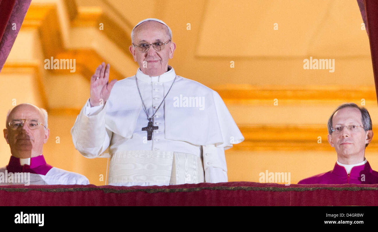 Vatican, Vatican City. 13th March 2013. Cardinal Bergoglio (M), the ...