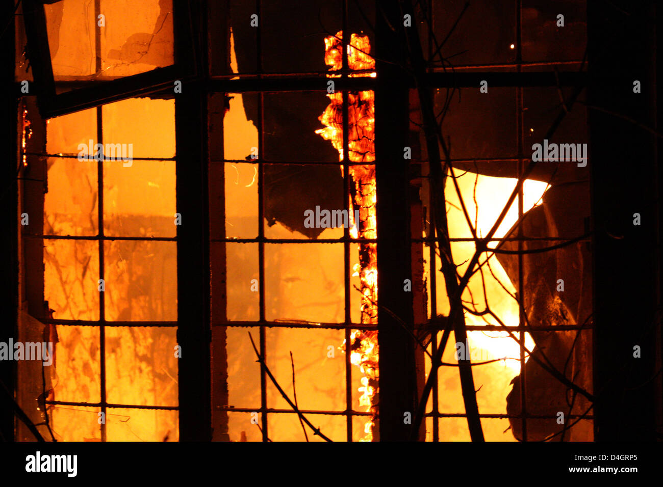 a house burning in flames, accidental fire Stock Photo - Alamy