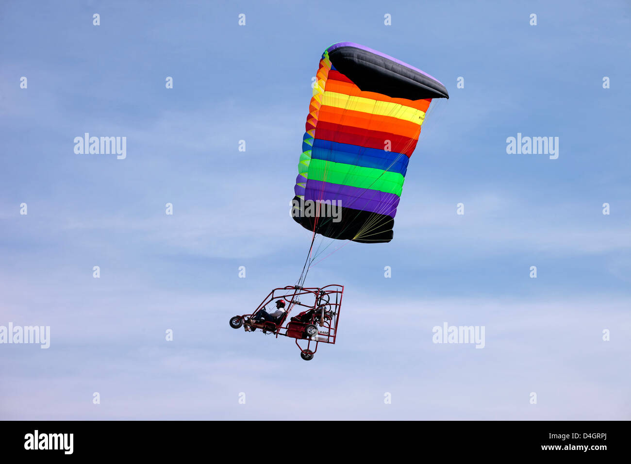 Ultralight power parachute in flight sky 0408.jpg Stock Photo - Alamy