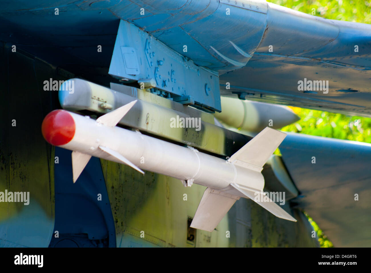missile on the old Soviet fighters. detail of old airplane Stock Photo ...