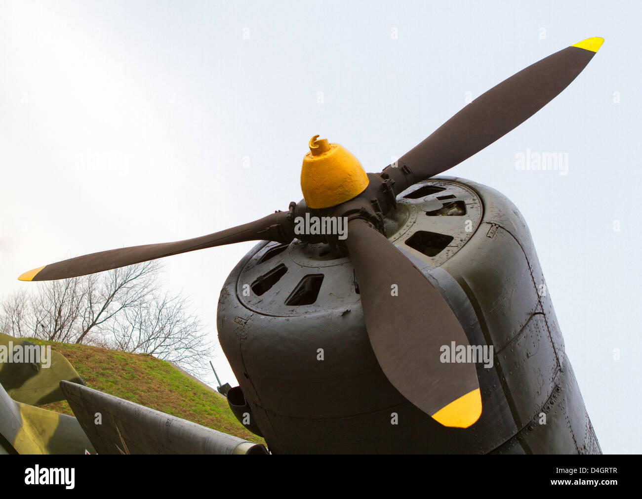 Old aircraft engine, vintage plane close up Stock Photo - Alamy