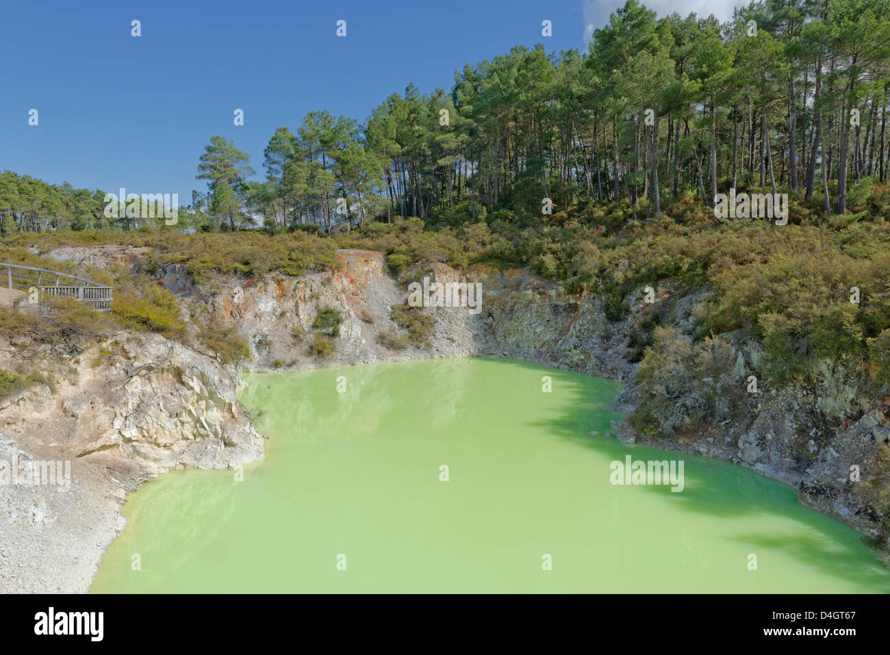 Devil's Bath, Waiotapu Thermal Area, Rotorua, North Island, New Zealand ...