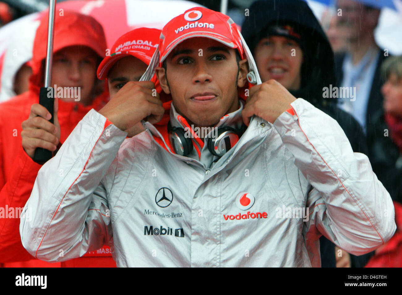 British Formula One driver Lewis Hamilton of McLaren Mercedes is ...