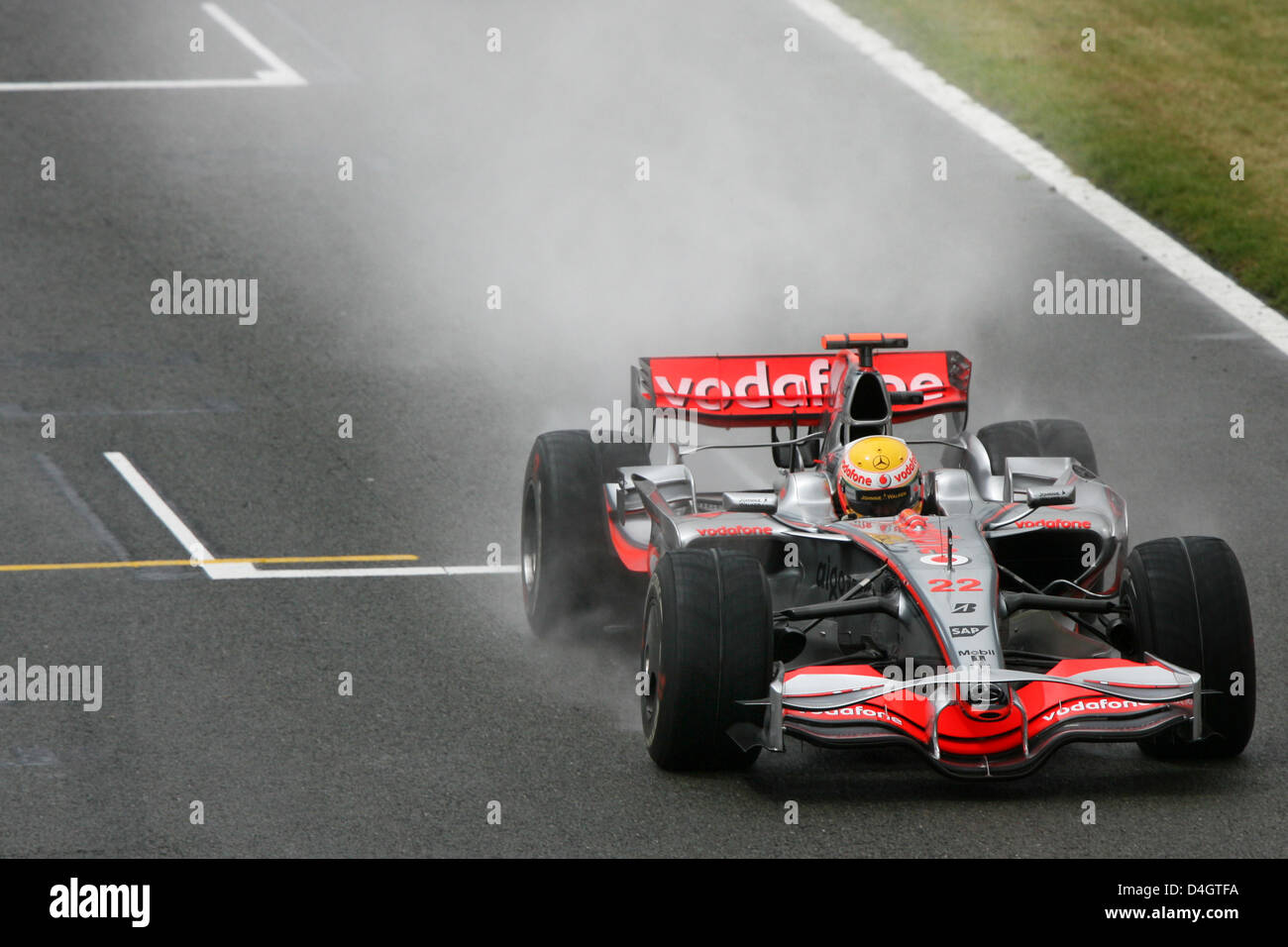 British Formula One driver Lewis Hamilton of McLaren Mercedes leads ...