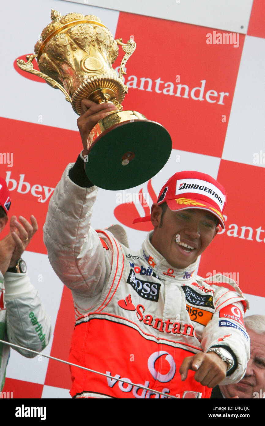 Mercedes lewis hamilton celebrates winning british grand prix ...