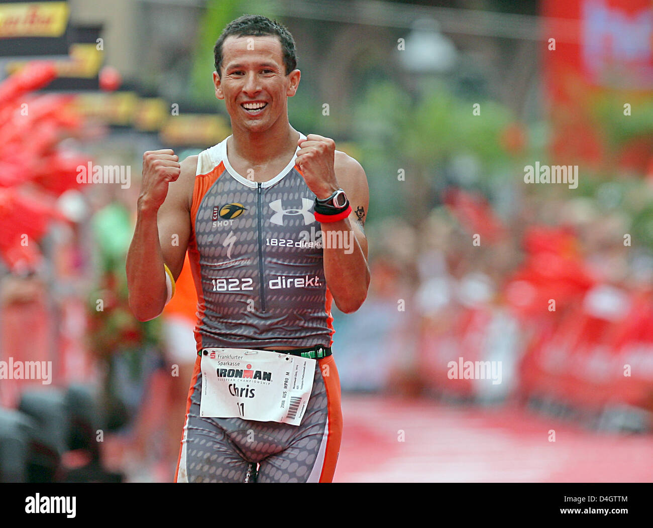 Chris McCormack (Australia) celebrates after winning Ironman Germany in ...