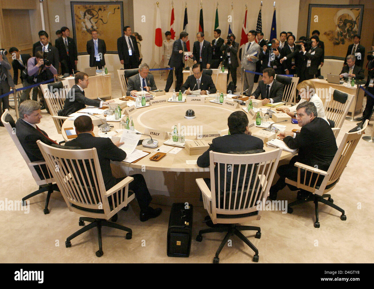 The heads of state and government of the G8 countries are pictured ...