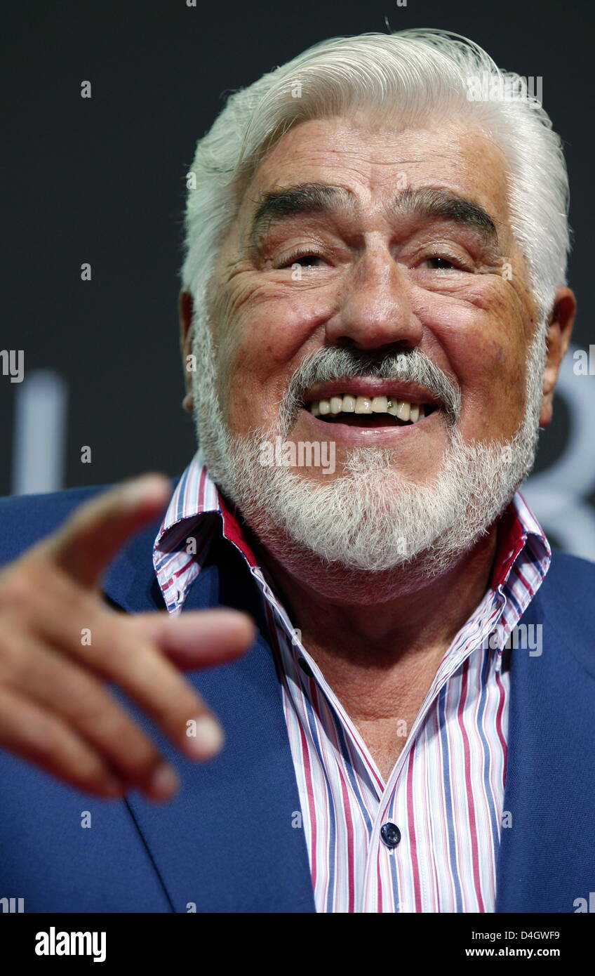 German actor Mario Adorf gestures during a talk at the 'Burda Live ...