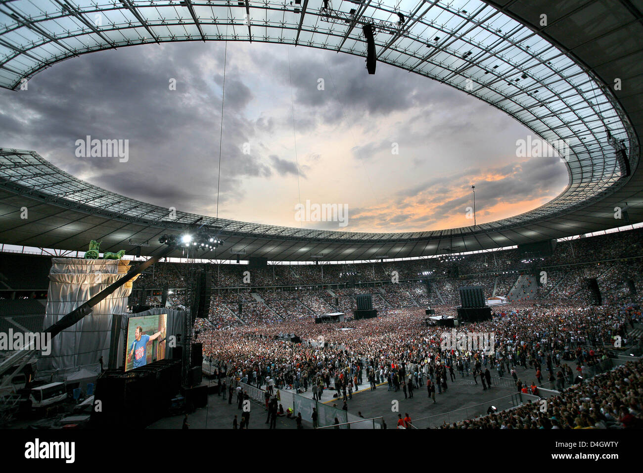 German comedian Mario Barth is pictured on a screen during his ...