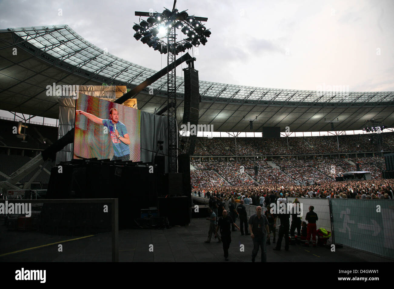 German comedian Mario Barth is pictured on a screen during his ...