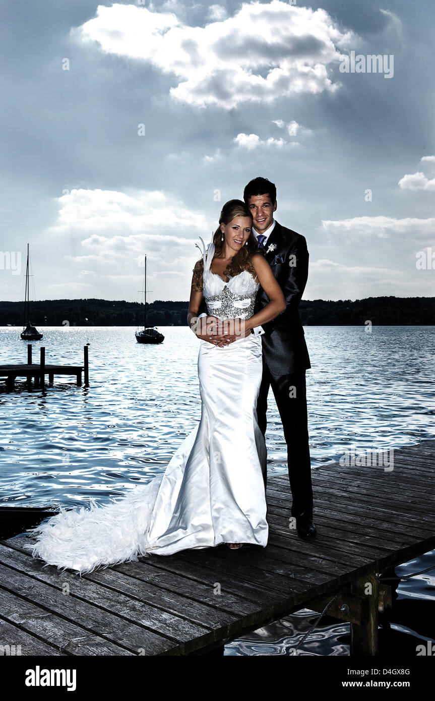 Newlyweds Simone Lambe and German soccer international Michael Ballack ...