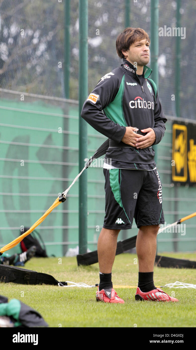 Playmaker Diego of Bundesliga club Werder Bremen seen during practice ...