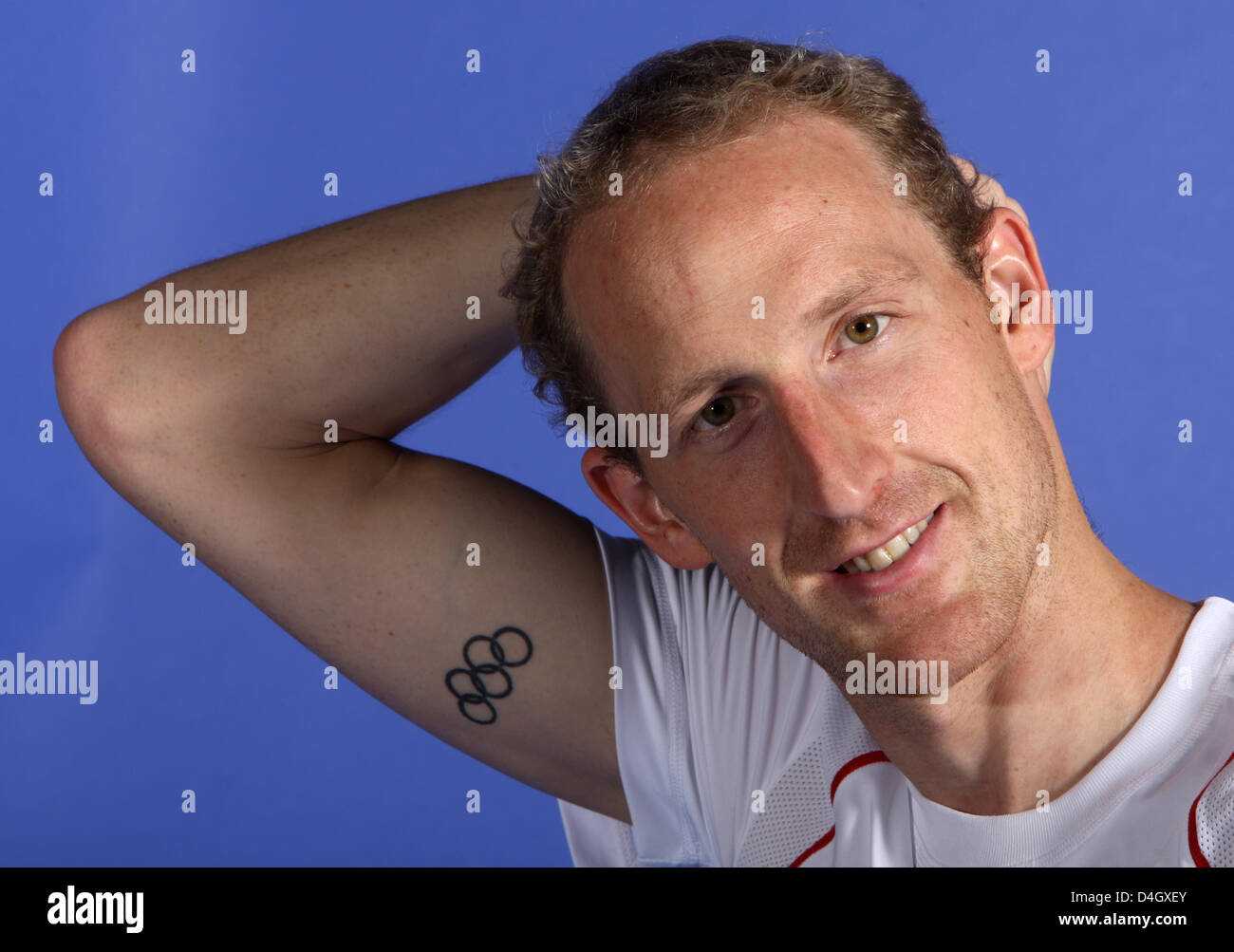 German long distance swimmer Thomas Lurz poses during the outfitting ...