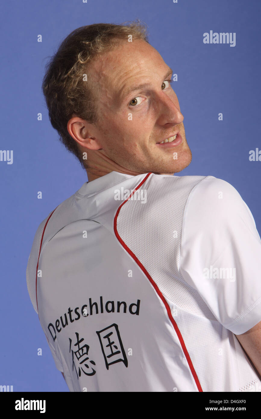 German long distance swimmer Thomas Lurz poses during the outfitting ...