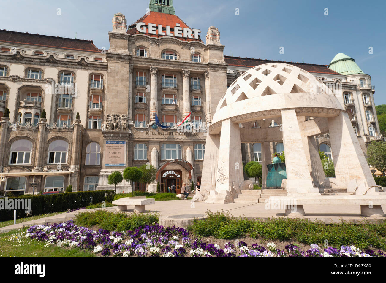 Hotel Gellert outside of Gellert Baths, Budapest, Hungary Stock Photo ...