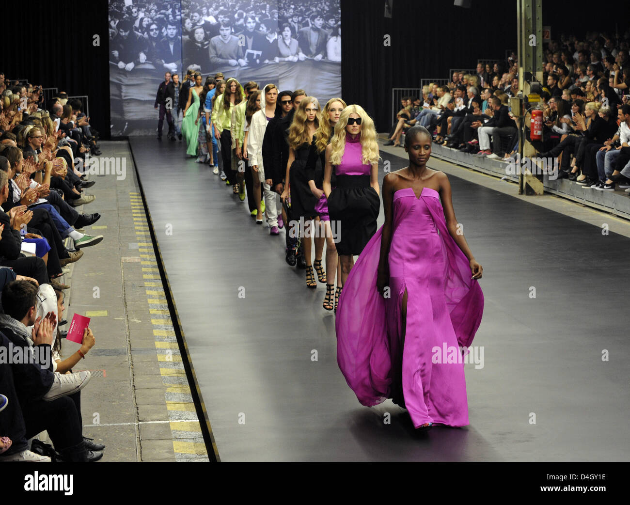 Models present fashion by designer Michael Michalsky on the catwalk at ...