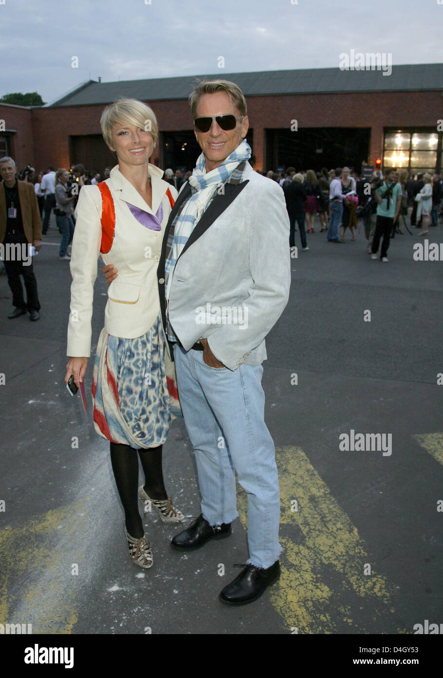 Fashion designer Wolfgang Joop and his assistant Alexandra Helling pose ...