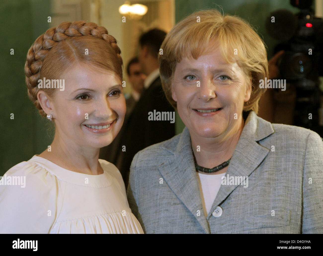 German Chancellor Angela Merkel (R) and Ukrainian Prime Minister Yulia ...