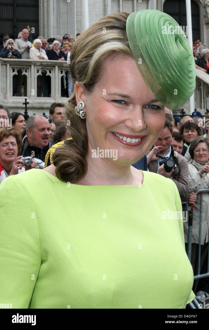 Princess Mathilde of Belgium attends the traditional 'Te Deum' mass on ...