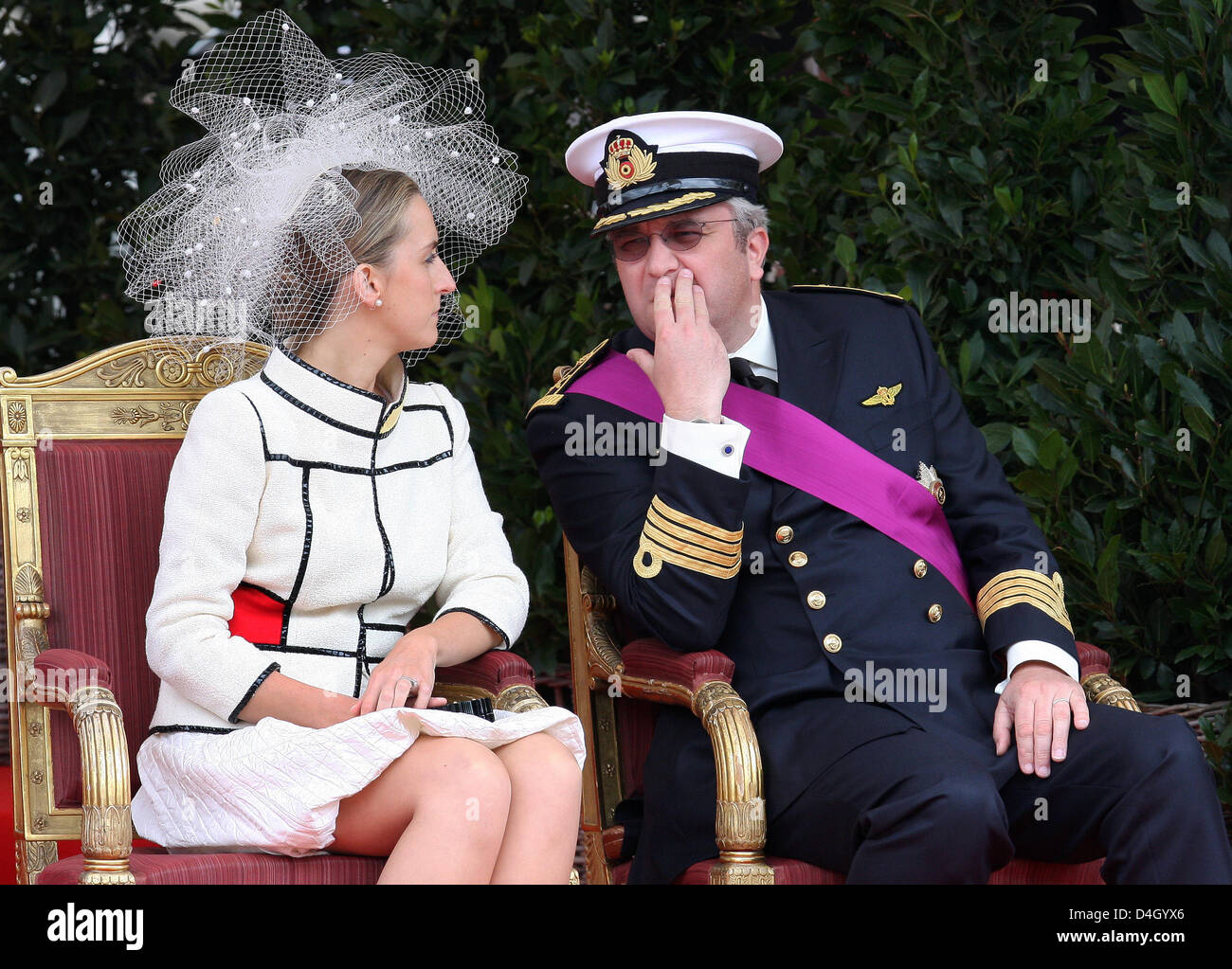 Prince Laurent of Belgium and Princess Claire attend the traditional ...