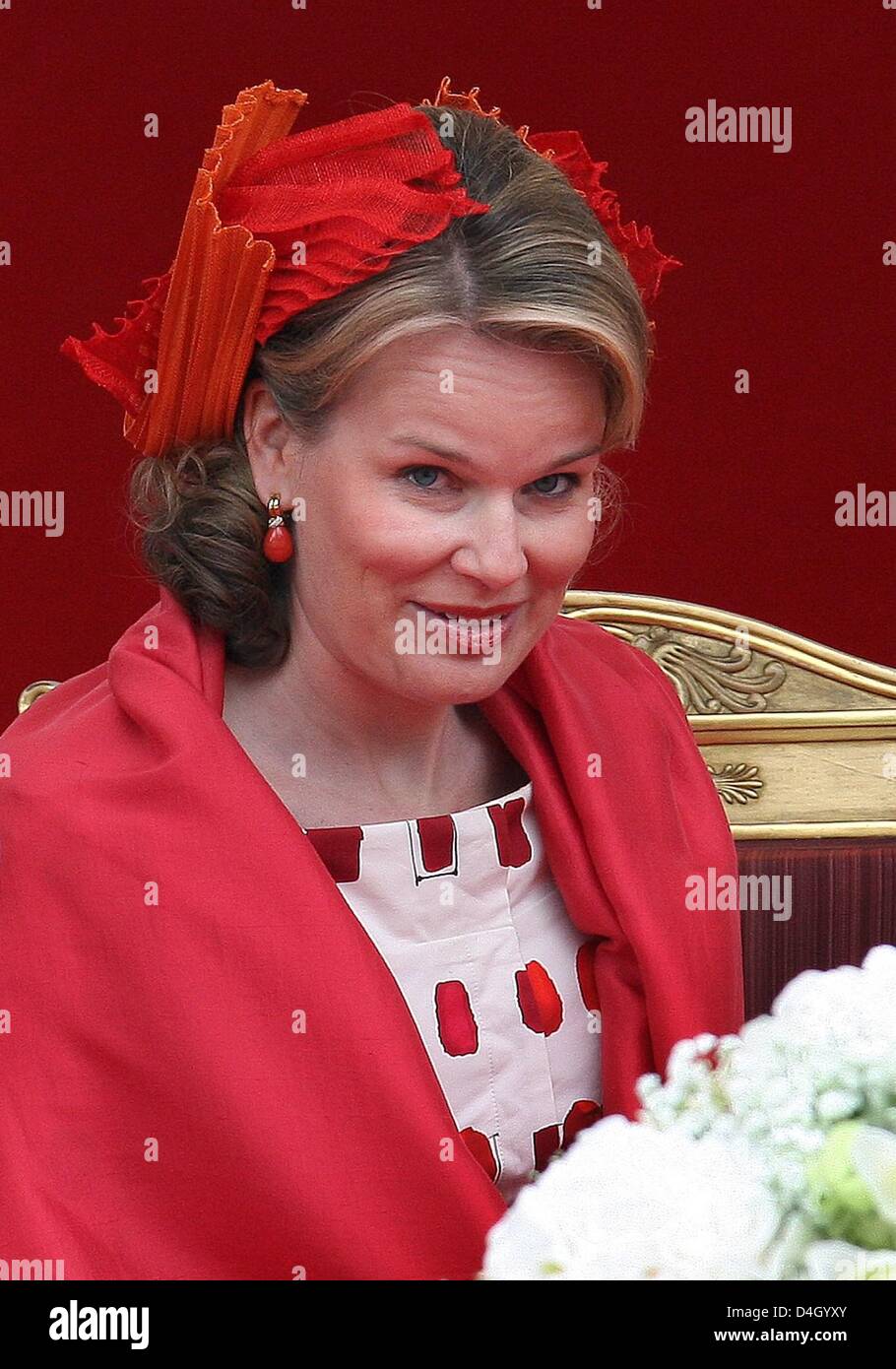 Princess Mathilde of Belgium attends the parade of military vehicles at ...