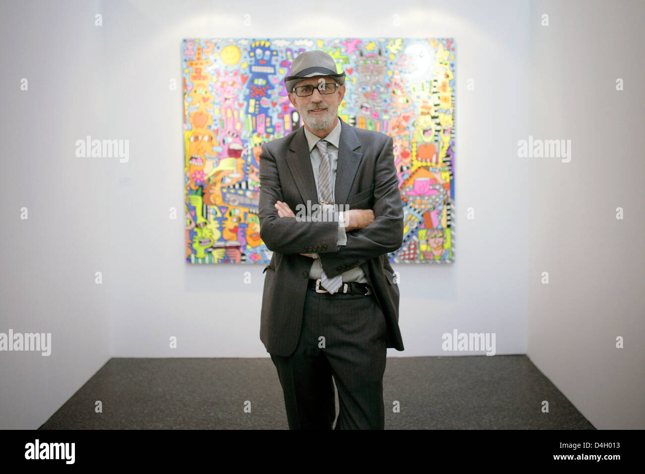 American pop artist James Rizzi poses in front his works 'summer of ...