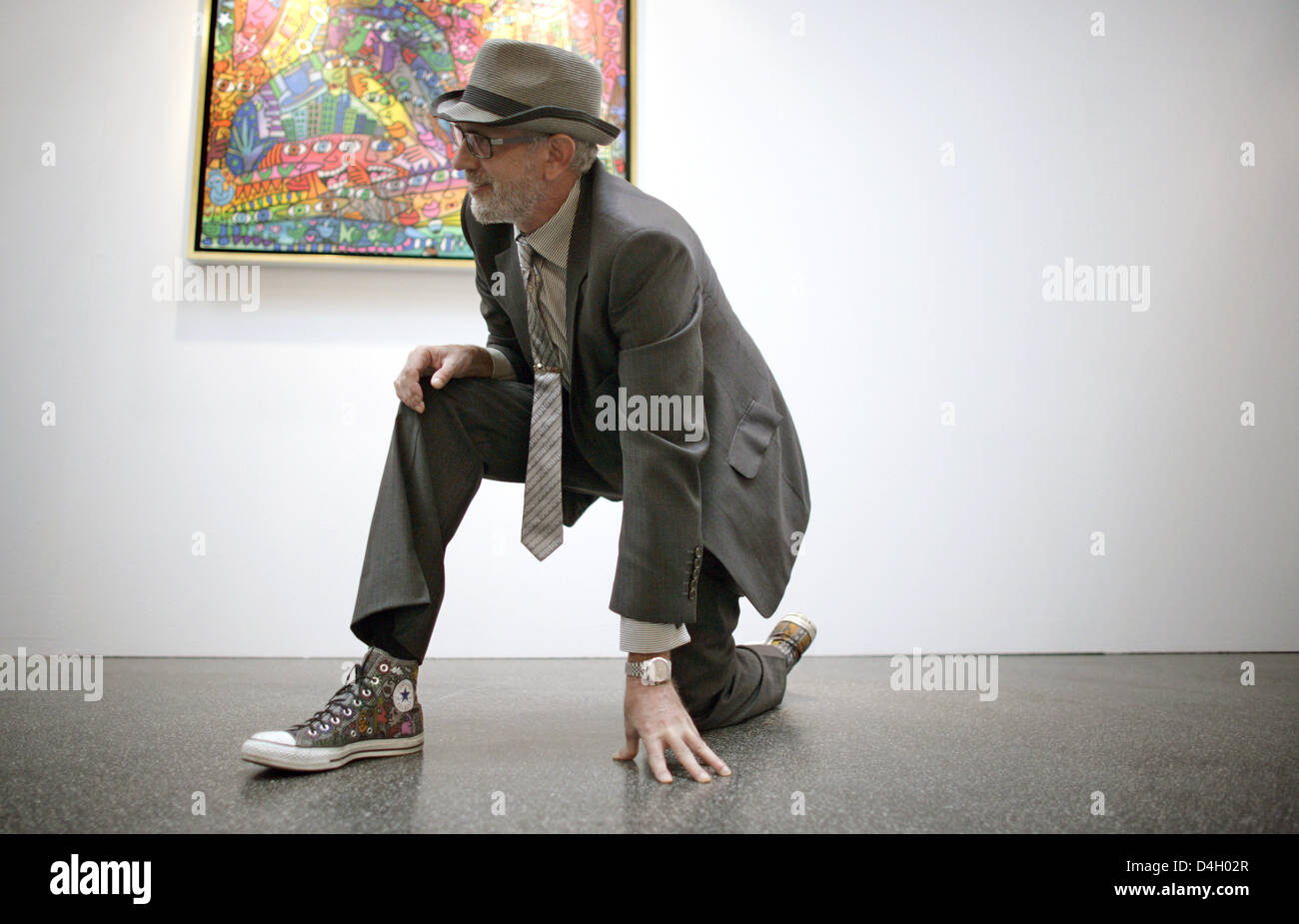 American pop artist James Rizzi poses with his work 'the way you look ...