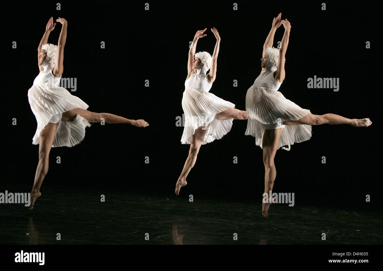 Dancers of English 'Rambert Dance Company' perform during a dress ...