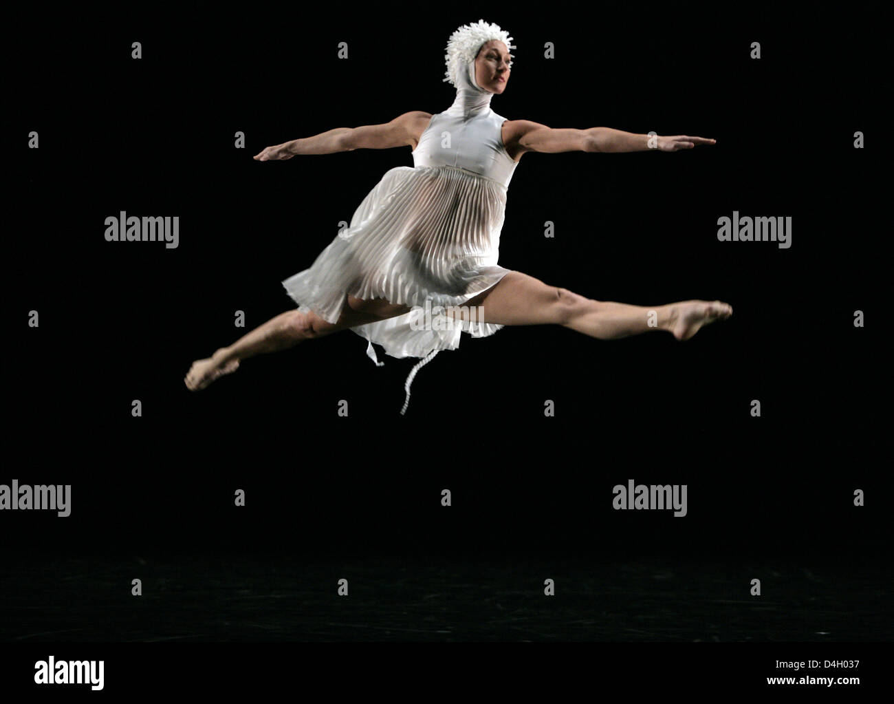 A dancer of English 'Rambert Dance Company' performs during a dress ...