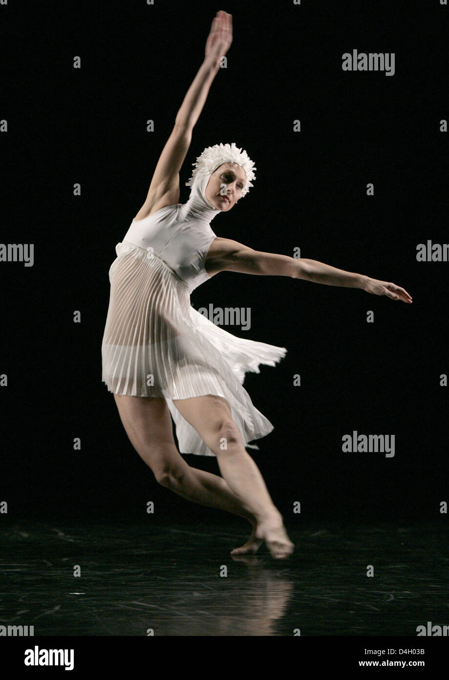 A dancer of English 'Rambert Dance Company' performs during a dress ...