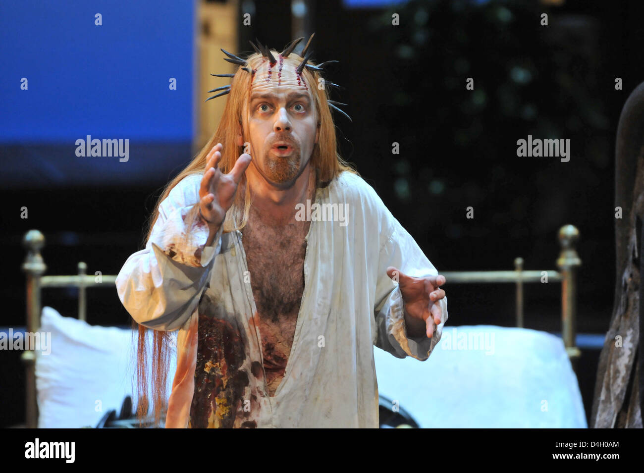 Detlef Roth plays the role of 'Amfortas' during the rehearsal of ...