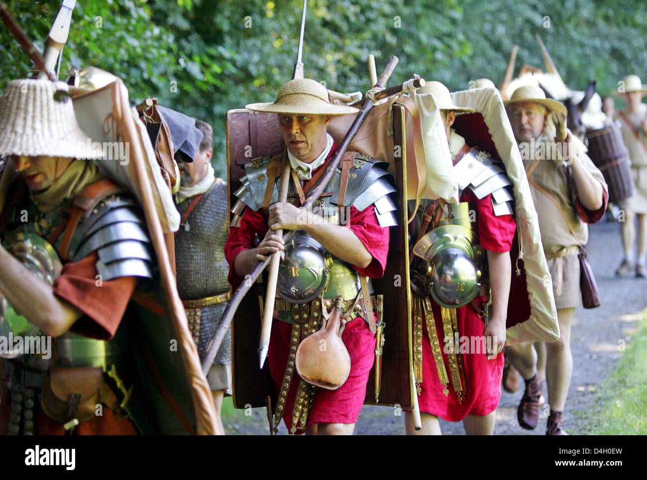 Members of the Lower Rhine syndicate 'Legio XV Primigenia' dressed as ...