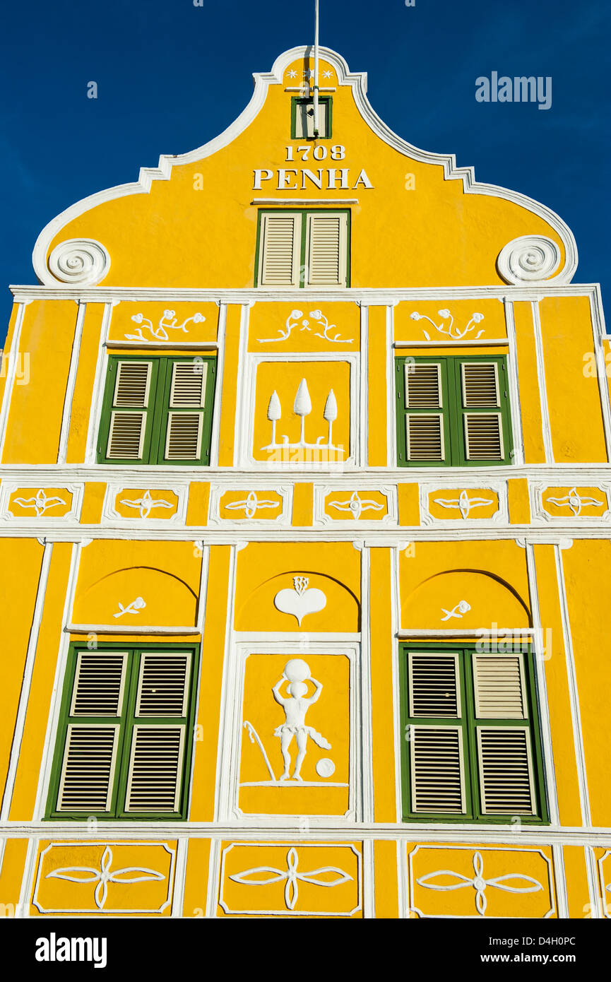 The colourful Dutch houses at the Sint Annabaai in Willemstad, UNESCO ...