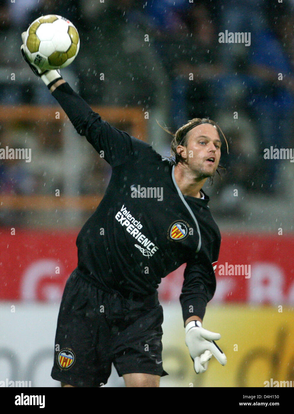 Valencia's German goalkeeper Timo Hildebrand shown in action during the ...