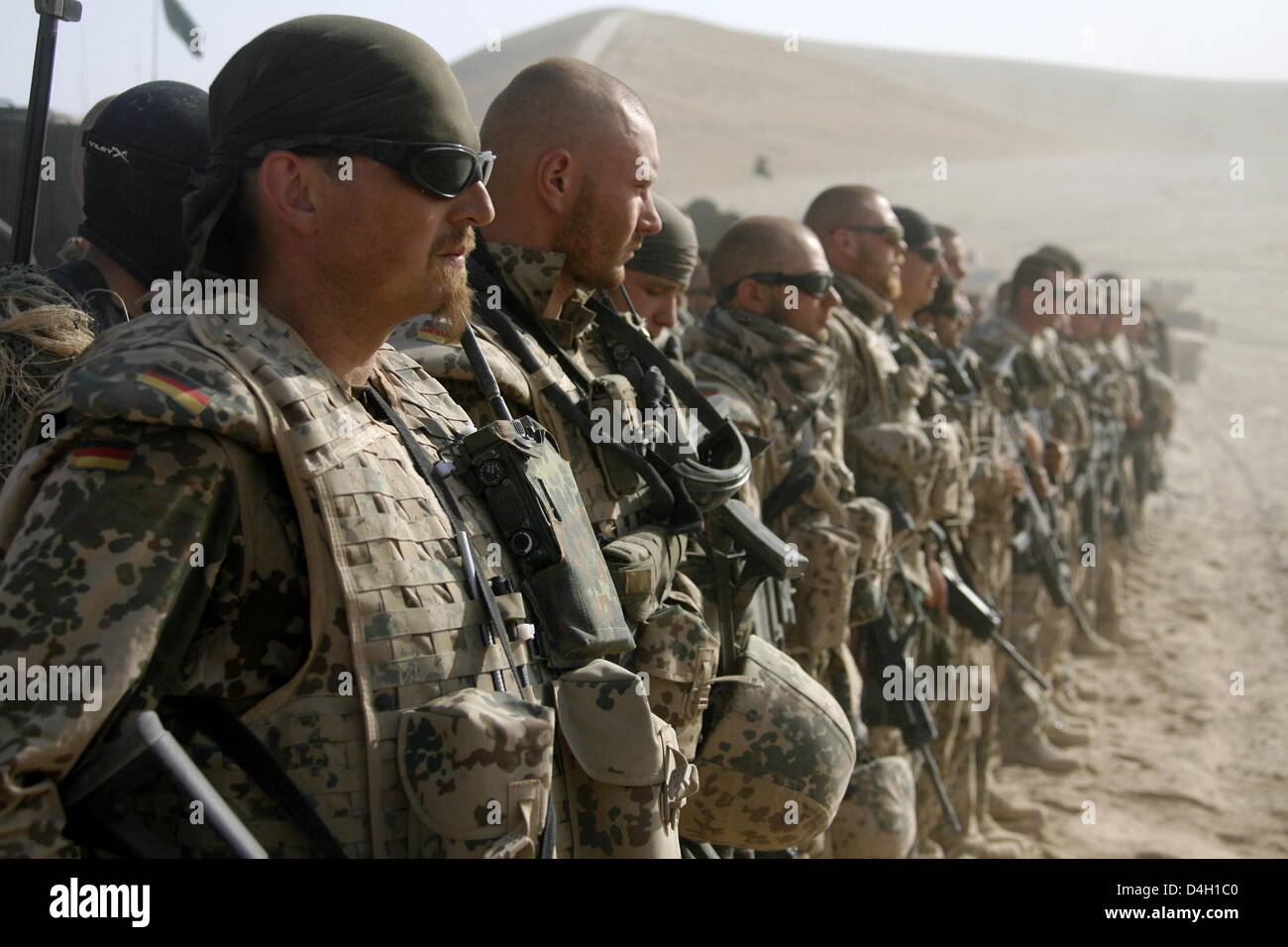 German Bundeswehr Quick Reaction Force (QRF) soldiers seen during a manoeuvre in the Marmal ...