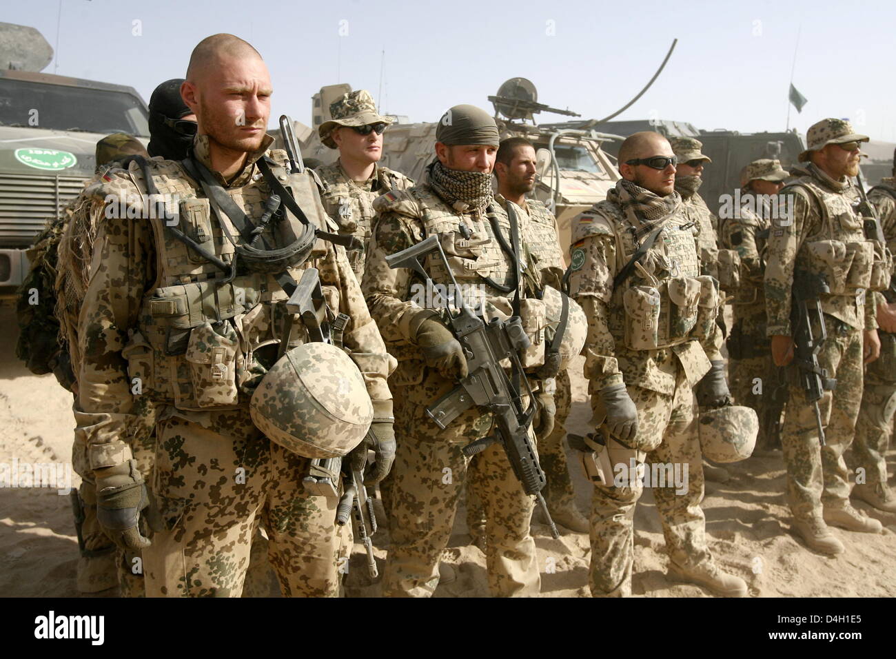 German Bundeswehr Quick Reaction Force (QRF) soldiers seen during a manoeuvre in the Marmal ...
