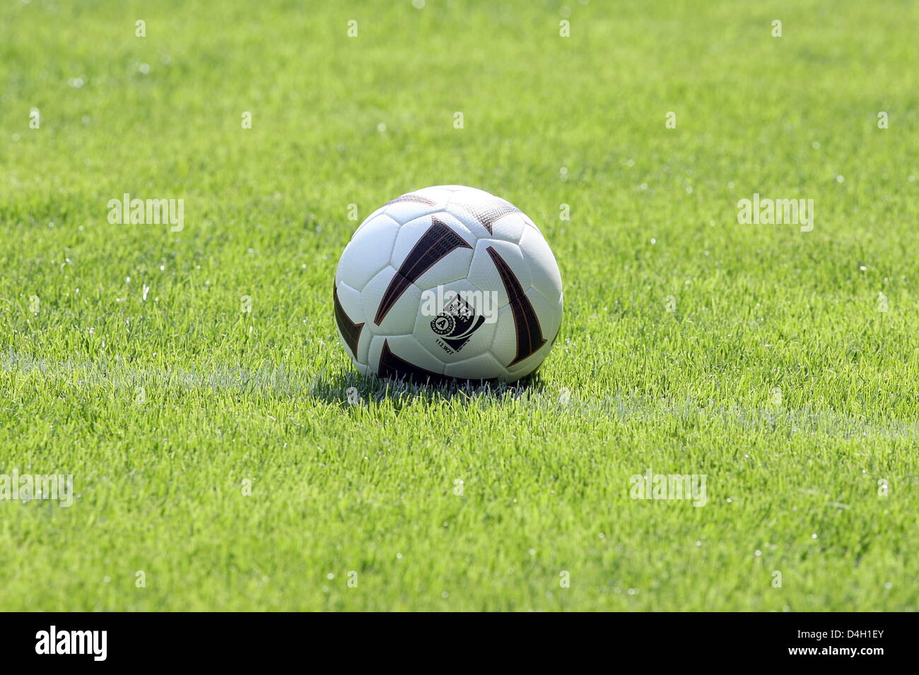 A football pictured at Wildpark stadium in Karlsruhe, Germany, 22 June ...