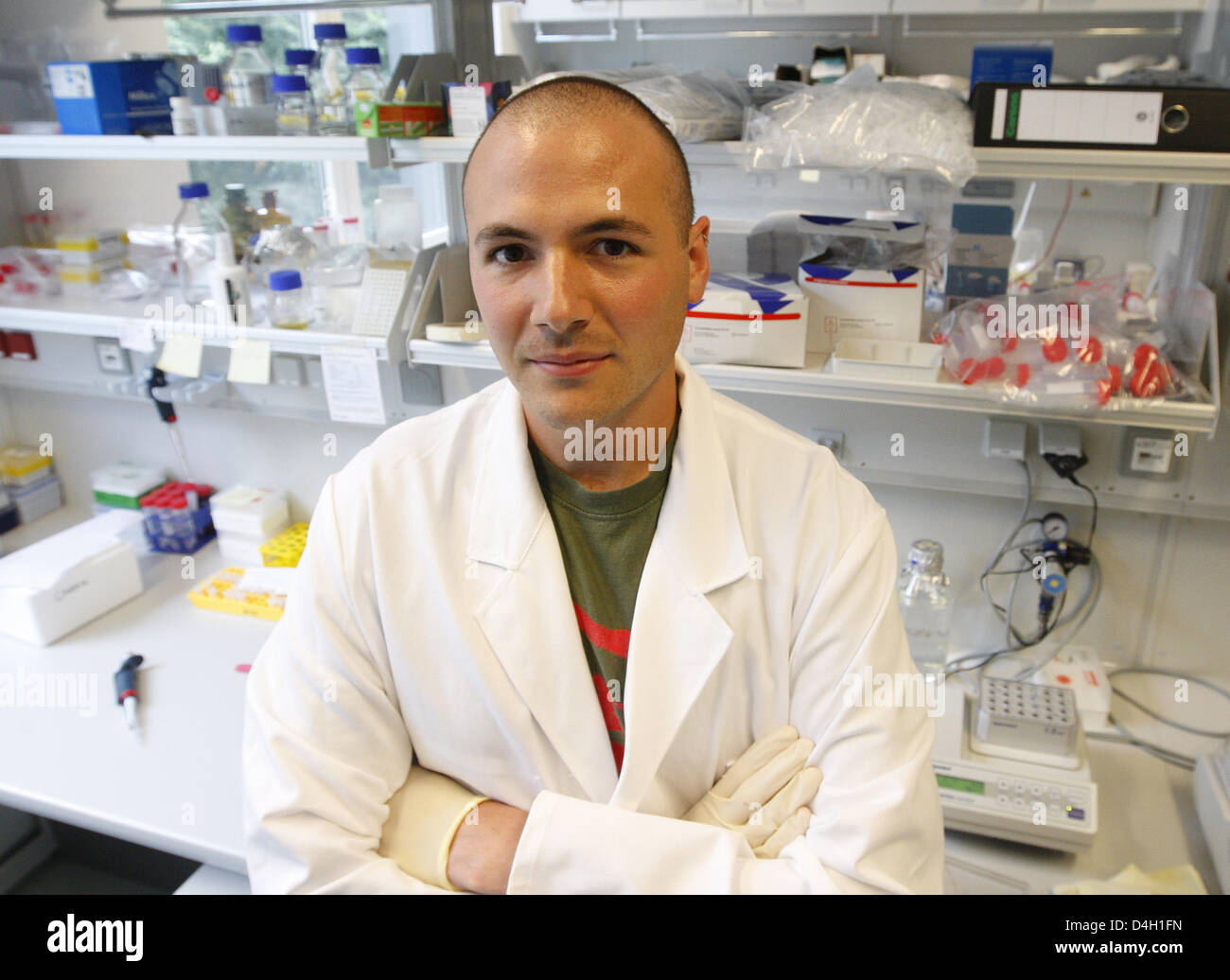 Scientist Michael Schindler (30) seen in his laboratory at 'Heinrich ...