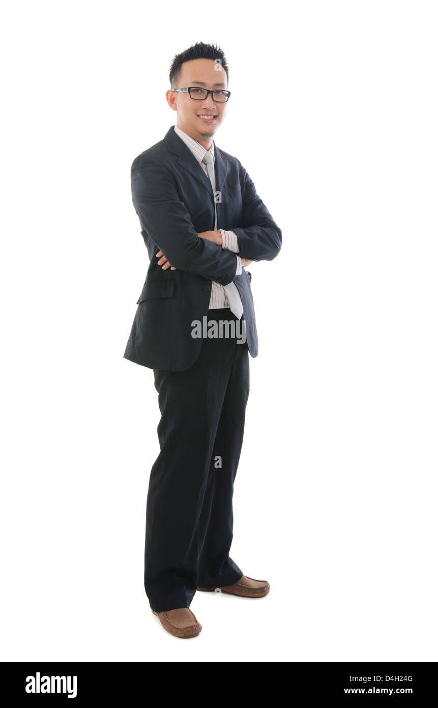 chinese asian business man isolated on white background Stock Photo - Alamy