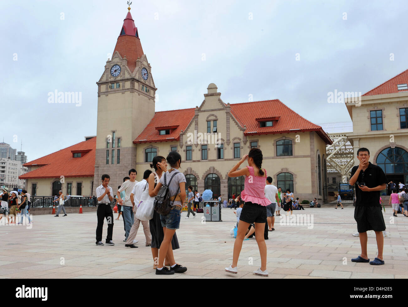 The reconstructed, 'German-style' railway station in Qingdao, China, 30 ...