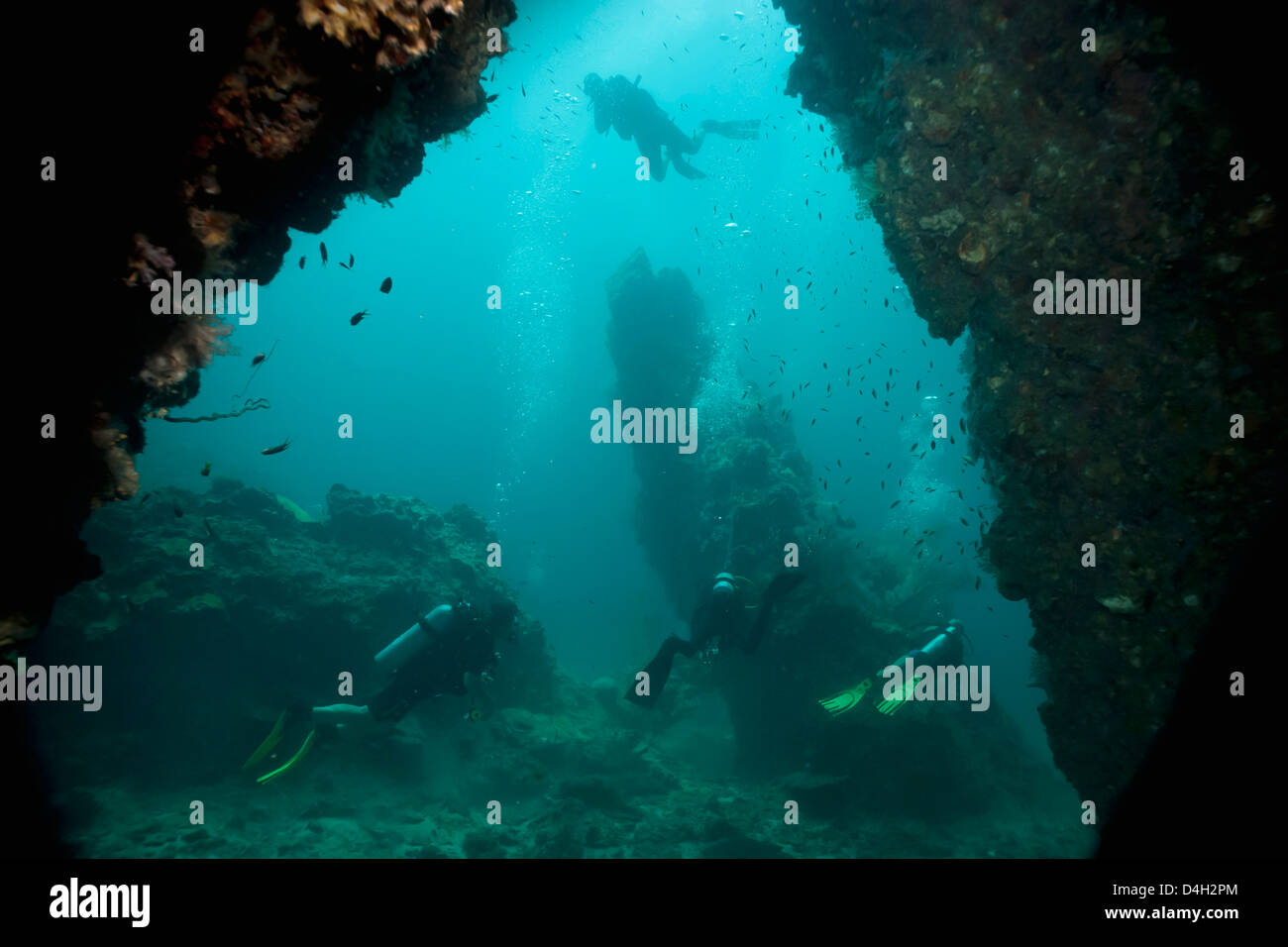 Cave diving, Southern Thailand, Andaman Sea, Indian Ocean, Southeast ...