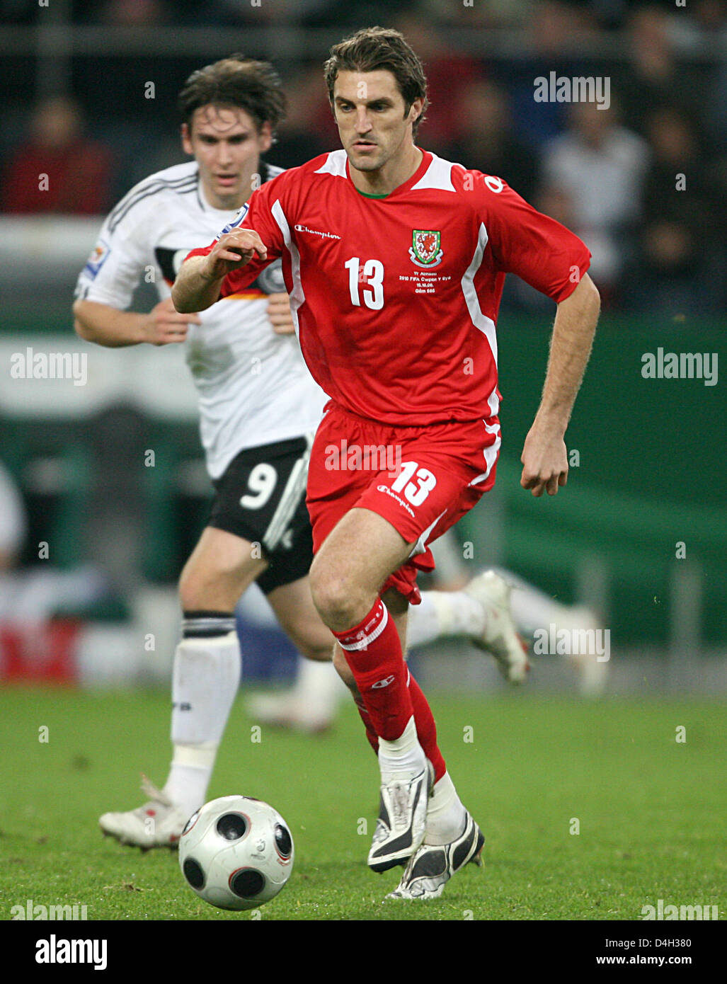 Welsh national player Sam Ricketts and German national player Patrick ...