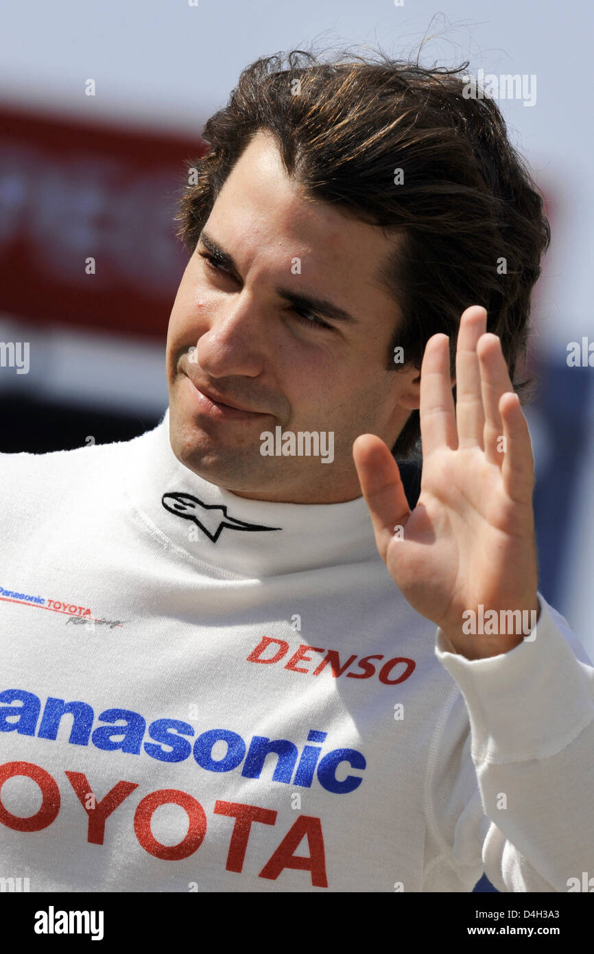 German Formula One driver Timo Glock of Toyota waves to the spectators ...
